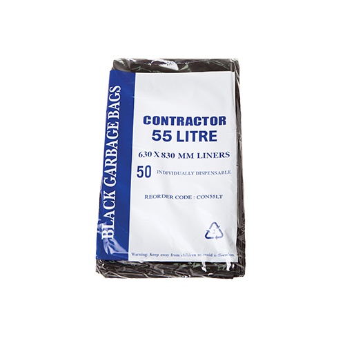 54L/55L Black Garbage Bags - All Purpose Heavy Duty | XO2®
