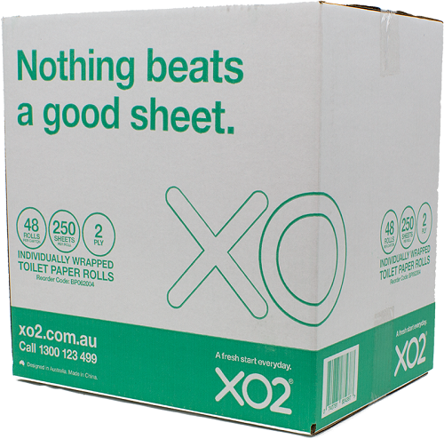 XO2® 2ply 250 Sheet Toilet Paper Rolls - 48 rolls/Ctn