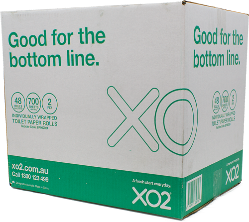 XO2® 2ply 700 Sheet Toilet Paper Rolls - 48 Rolls/Ctn