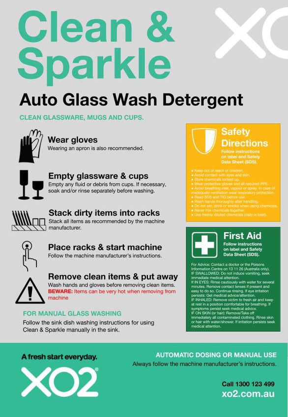 Clean & Sparkle - Glass Washing Detergent Concentrate | XO2®